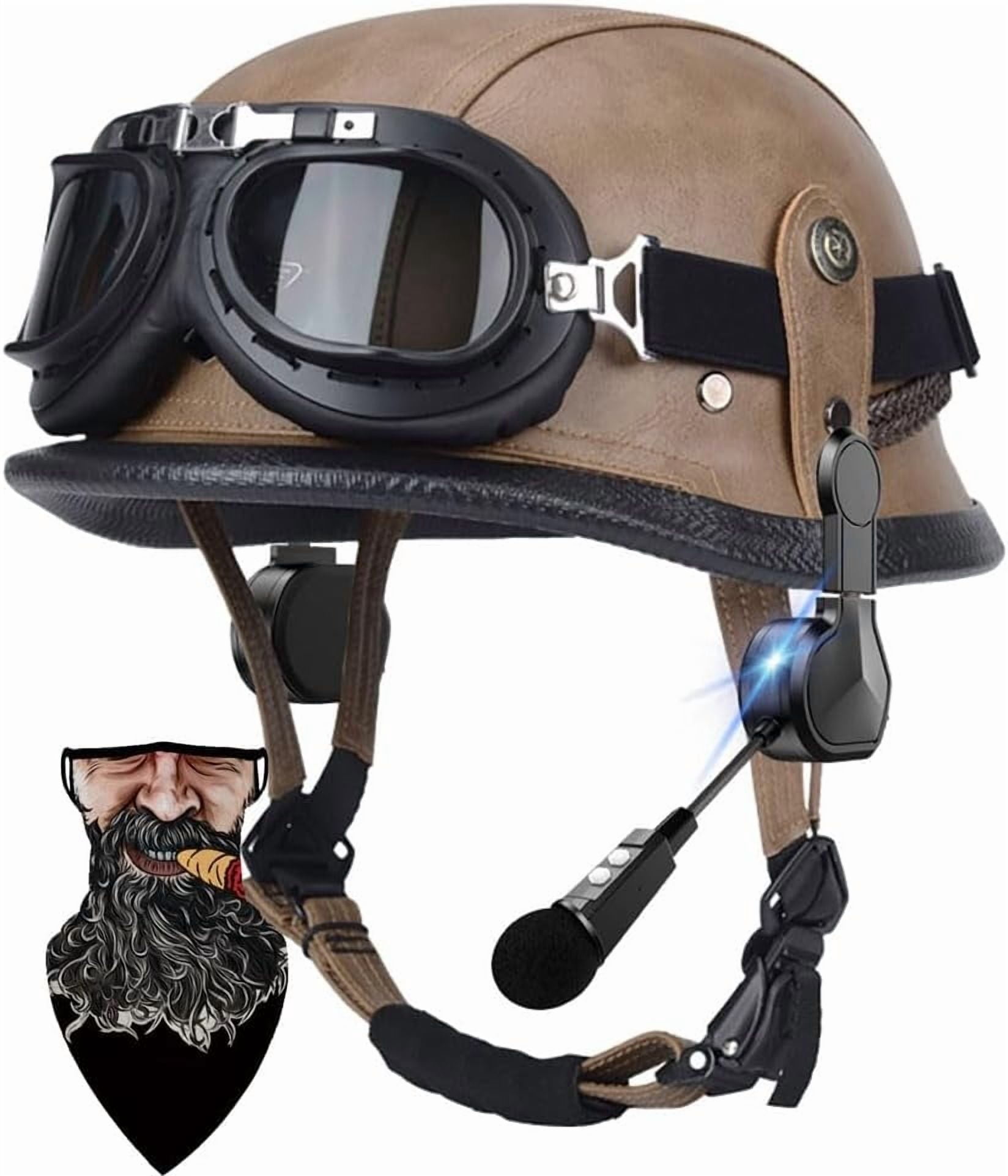 DOT Approved Motorcycle Half Helmet for Adults - High-Strength ABS ...