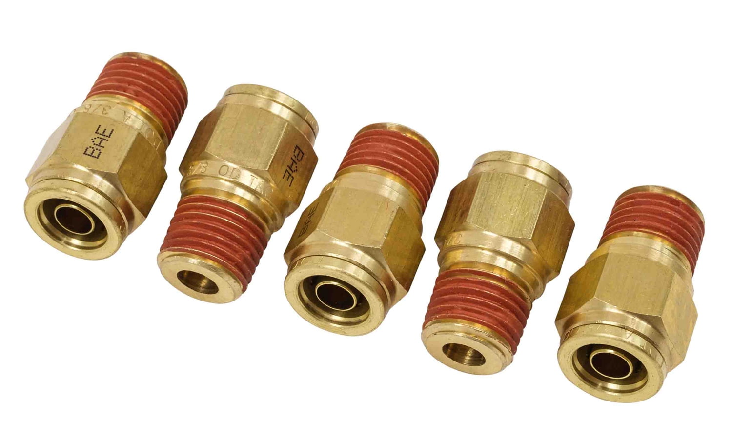 DOT Brass Push to Connect Fitting, Air Brake Connector - Male Straight 3/8" Tube OD x 1/4" NPT ...
