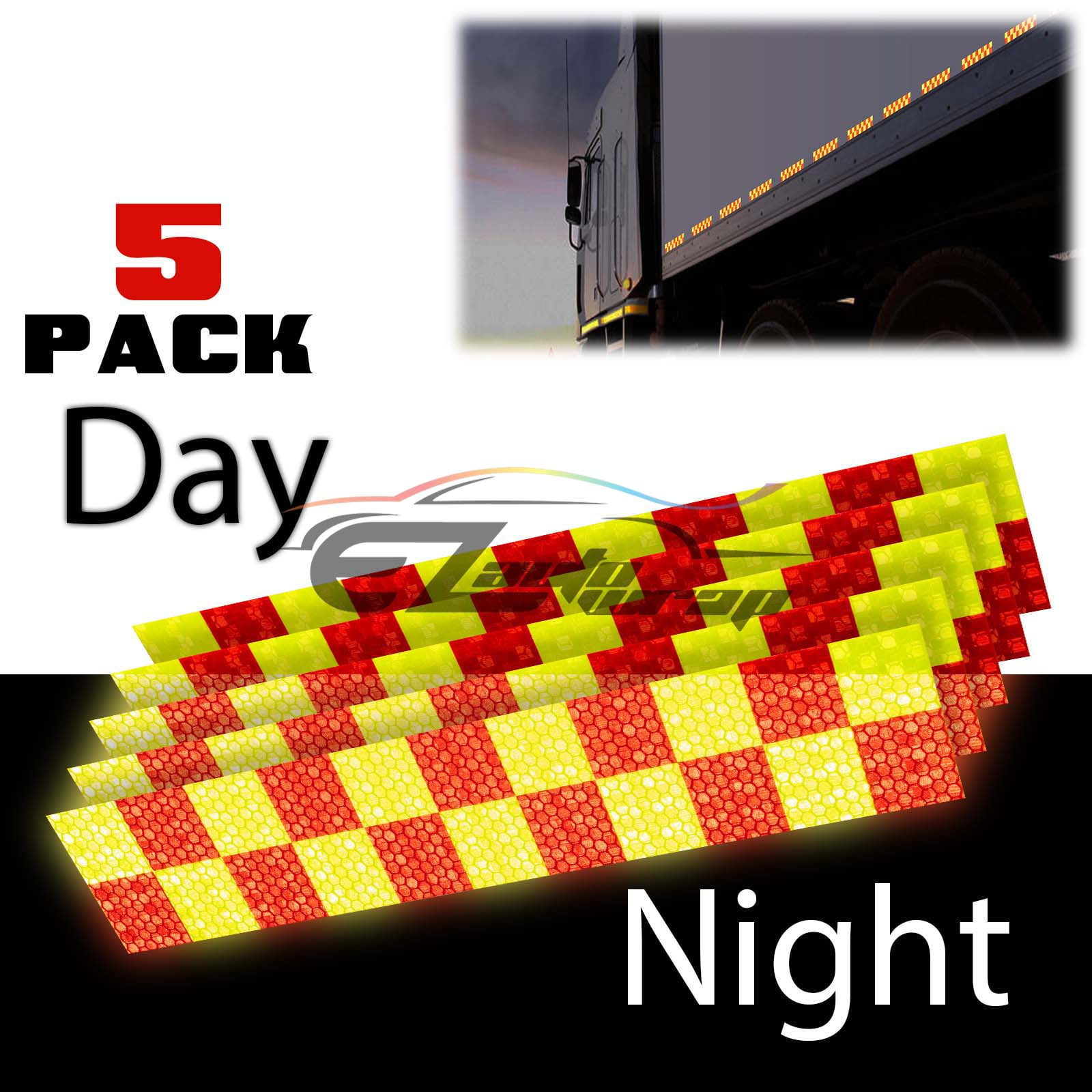 DOT-C2 Conspicuity Checker Reflective Tape Strip 1 Foot Safety Warning ...