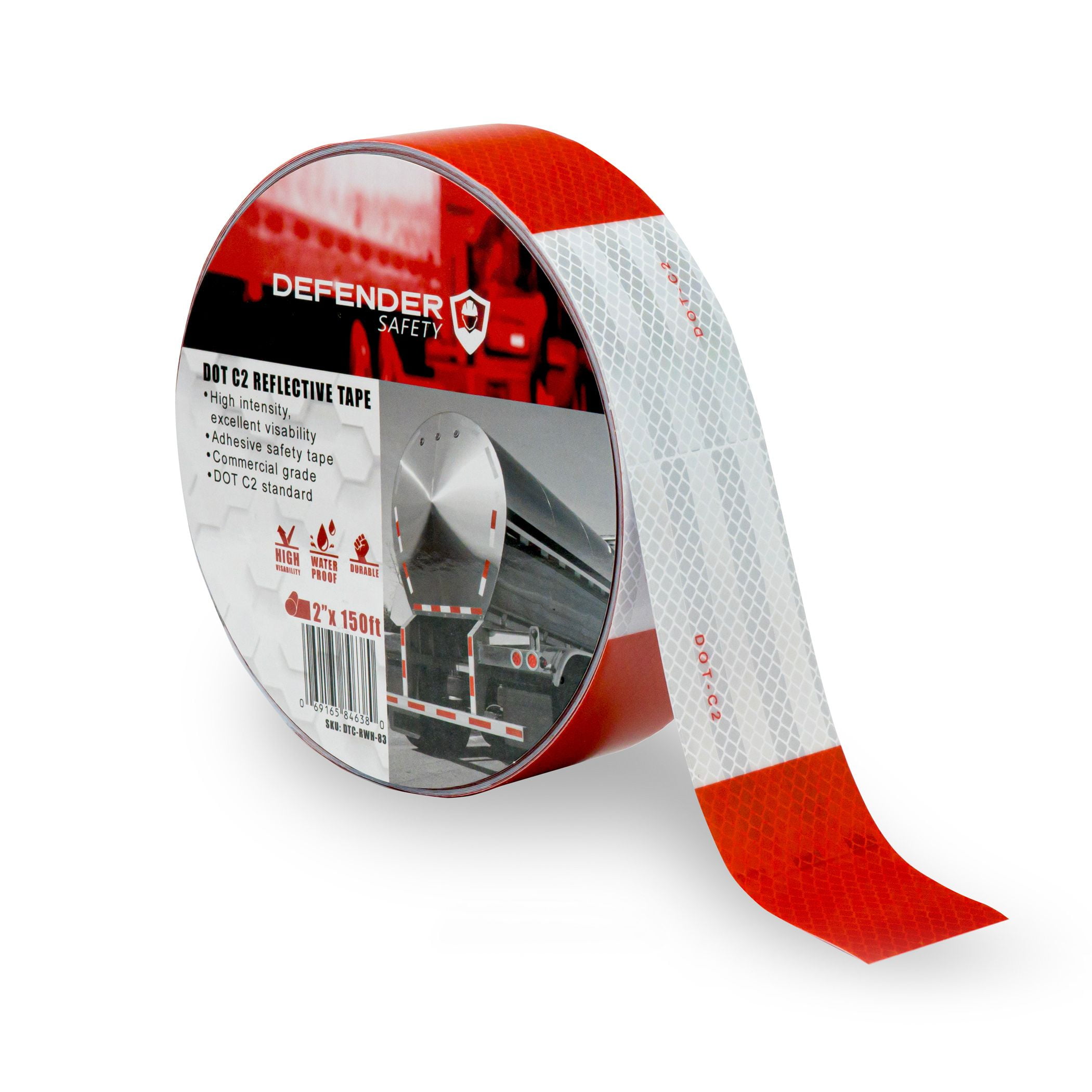 DOT C2 Reflective Adhesive Tape. Red and White Reflective. Weather ...