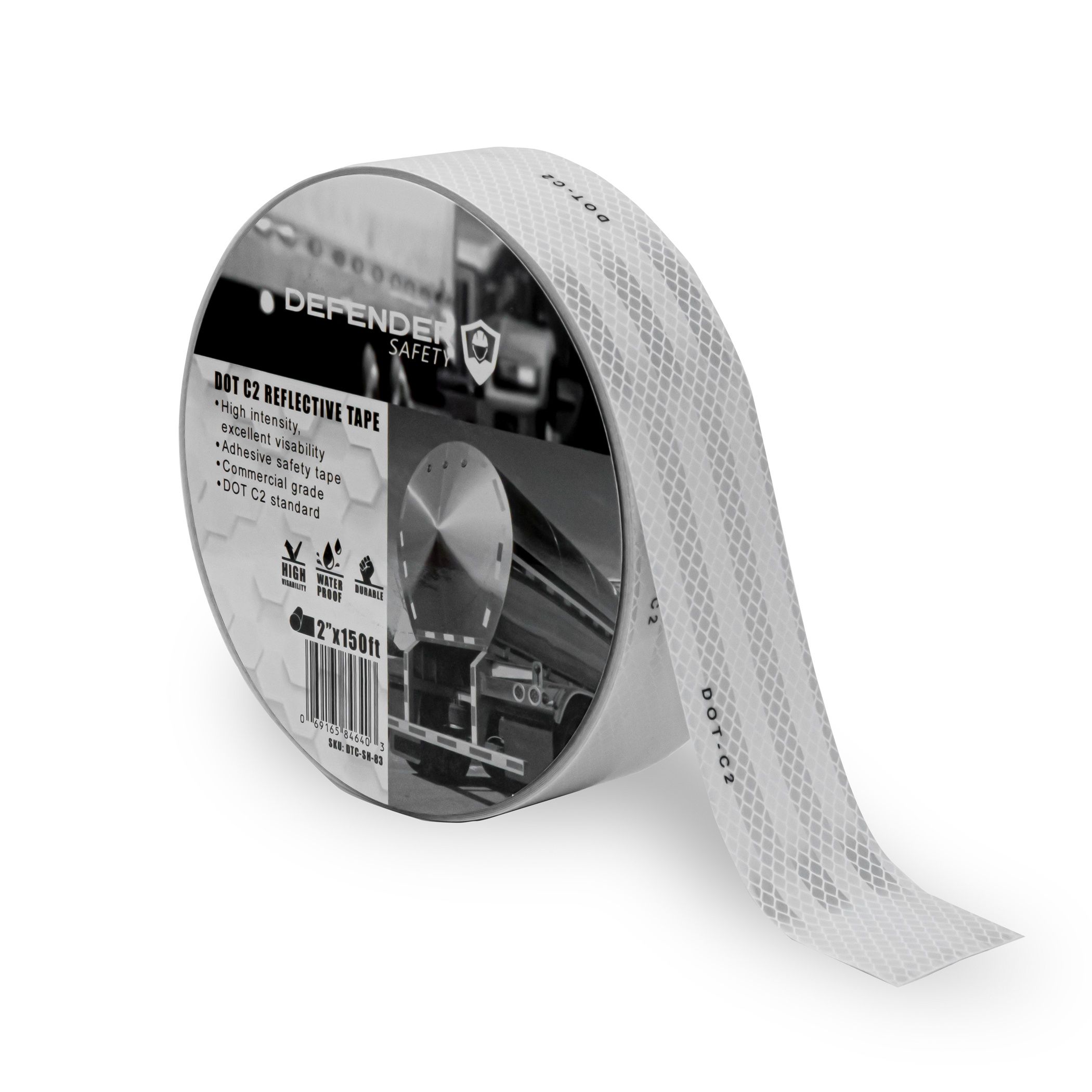 DOT C2 Reflective Adhesive Tape. Silver. Weather-Proof Commercial Grade ...