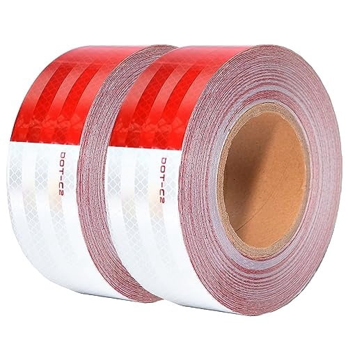 DOT-C2 Reflective Tape 2 Inch x 200 Feet Red White Reflective Tape ...