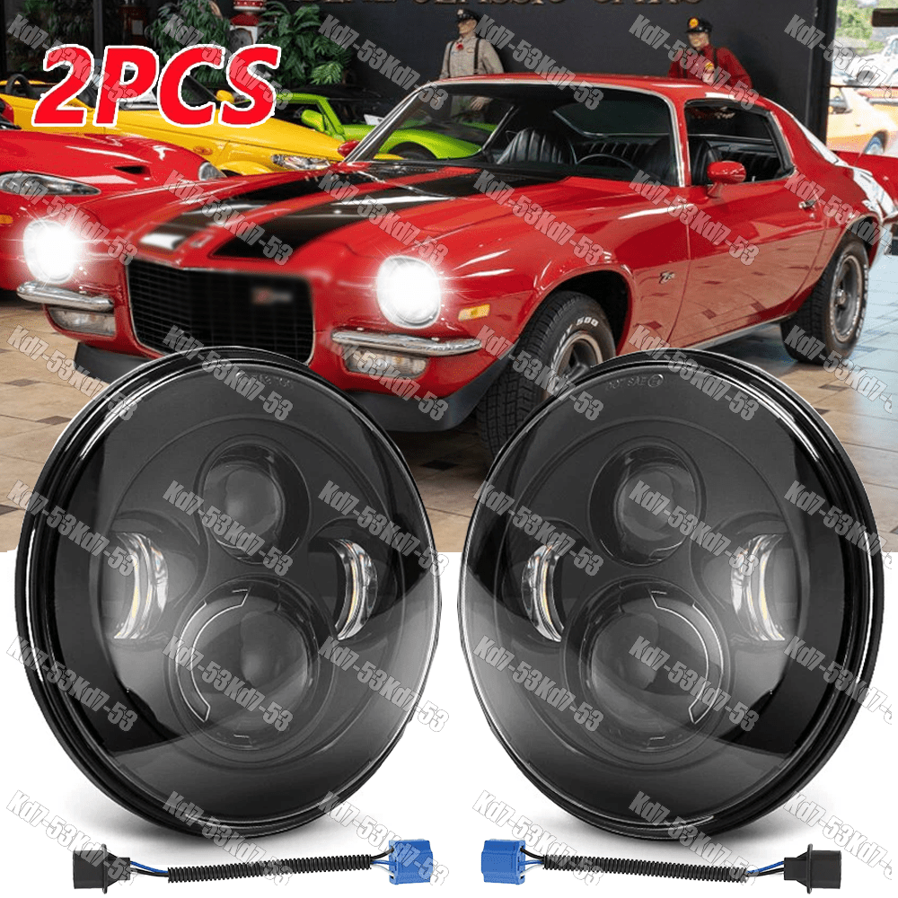 DOT Fit For Chevy 67-1981 Camaro 75-1980 C10 7" Round LED Headlight Hi ...