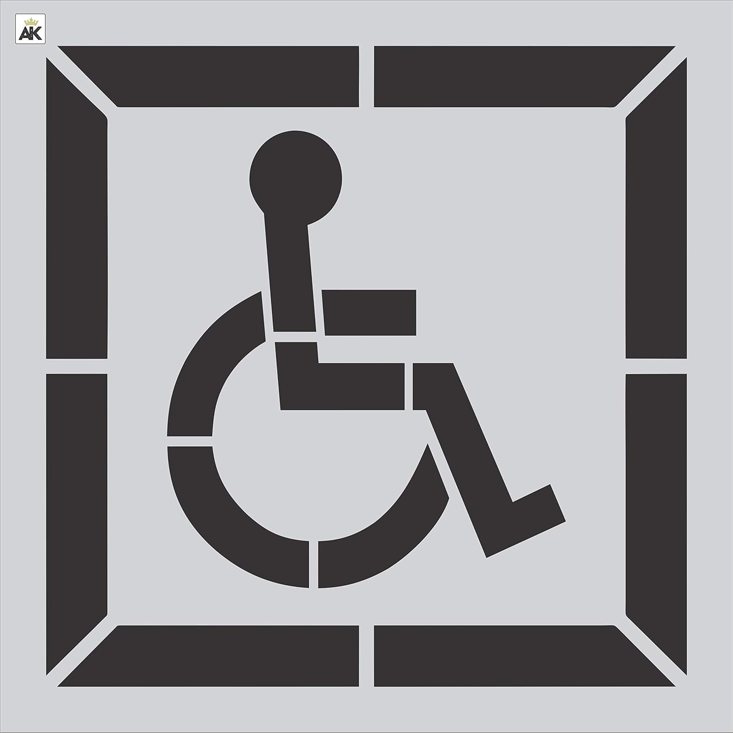 DOT Handicap Parking Lot and Pavement Stencil Kit - 30 inch Paint ...