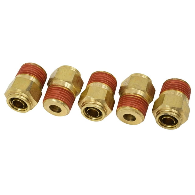 DOT Male Connector Brass Push-Lock Air Brake Fitting 1/4" Tube OD x 3/8 ...