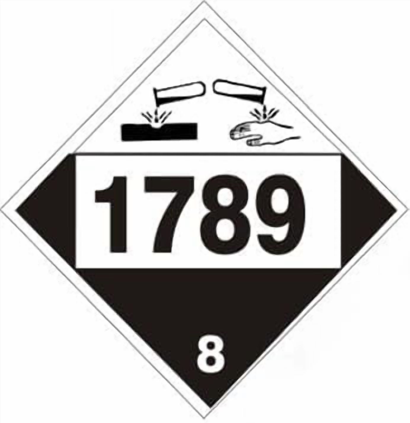 DOT Placard 1789 HYDROCHLORIC ACID DOT Placards & Shipping Signs DOT ...