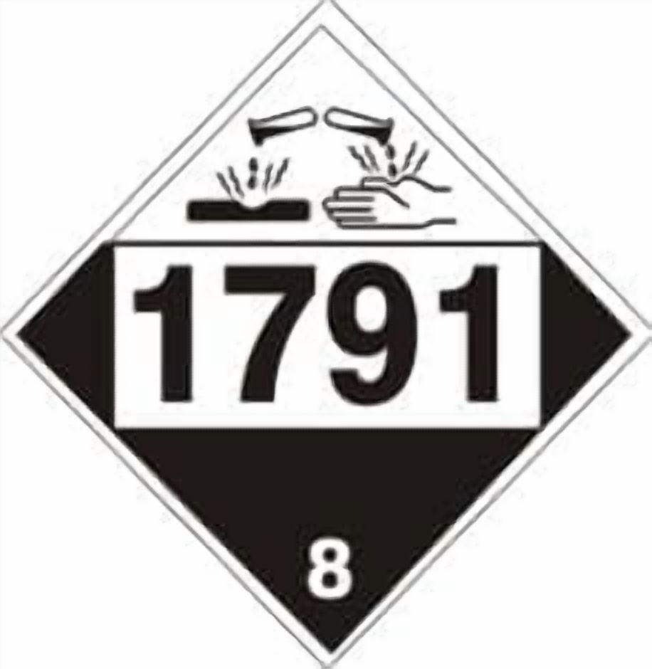 DOT Placard 1791 HYPOCHLORITE SOLUTIONS Sign Shipping Metal Tin Sign 12 ...
