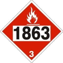 DOT Placard 1863 FUEL,AVIATION,TURBINE ENGINE DOT Placards & Shipping ...