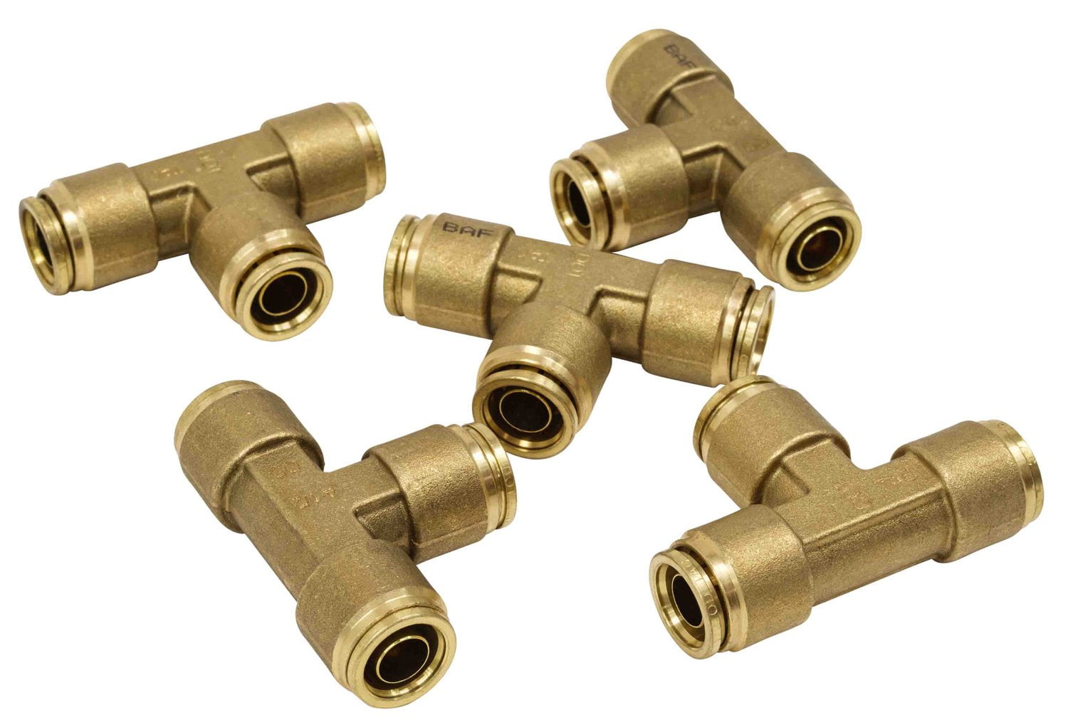 DOT Union Tee Push-Lock Air Brake Fitting 1/2" Tube OD (Set of 5 pcs) - Walmart.com