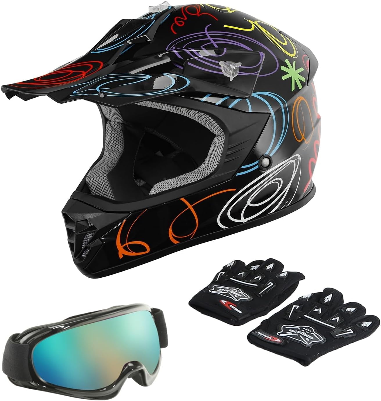 DOT Youth Kids ATV & Motocross Helmet – Pink Butterfly Full-Face Off ...