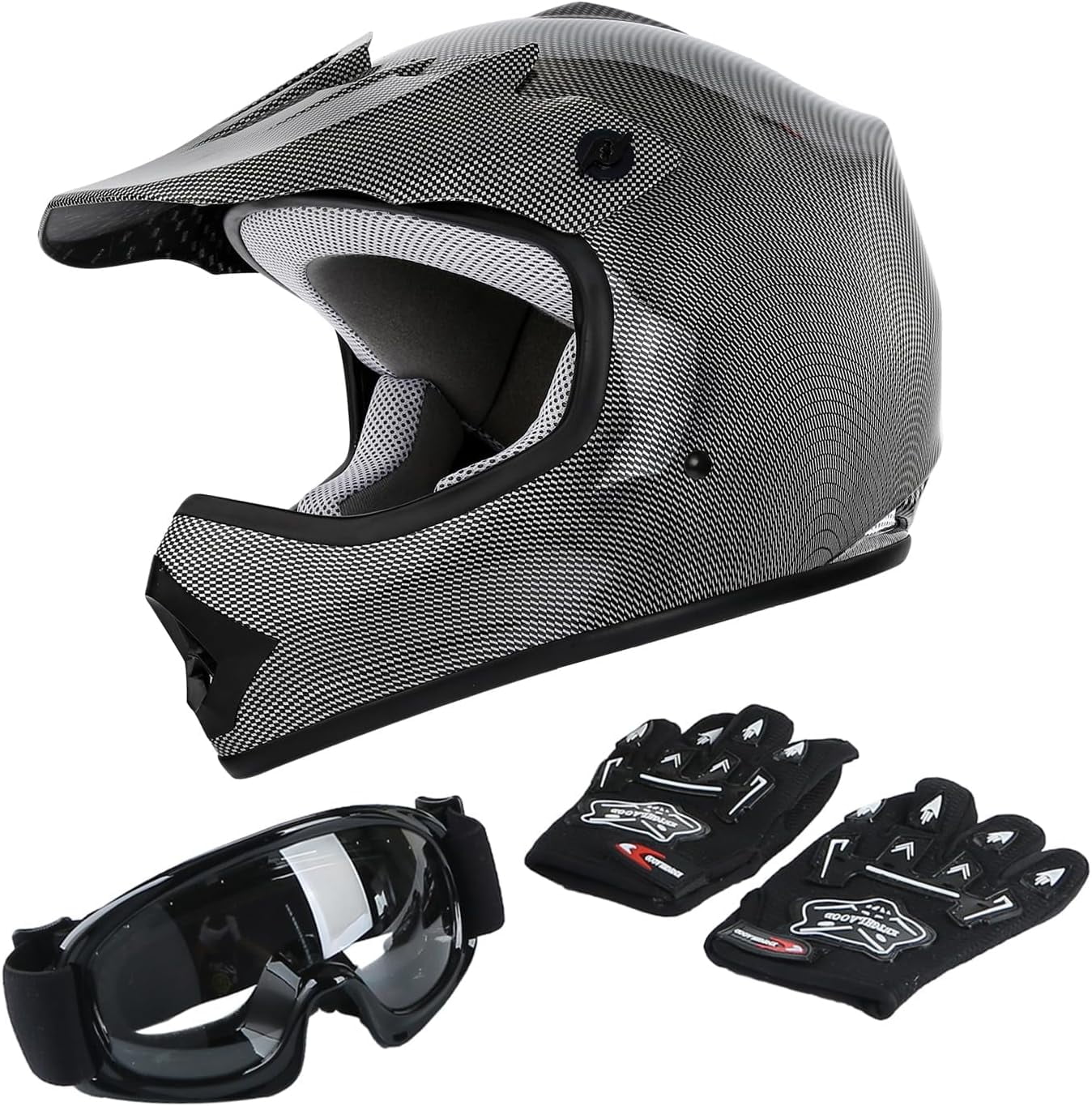 DOT Youth Kids Motocross ATV Helmets Offroad Street Dirt Bike Go-Kart ...