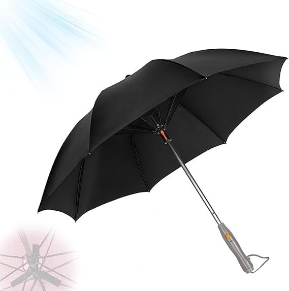 DOTH UV Blocking Umbrella with Fan and Mist Spray, 3 in 1 Portable ...