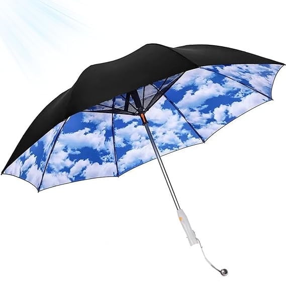 DOTH UV Blocking Umbrella with Fan and Mist Spray, 3 in 1 Portable ...