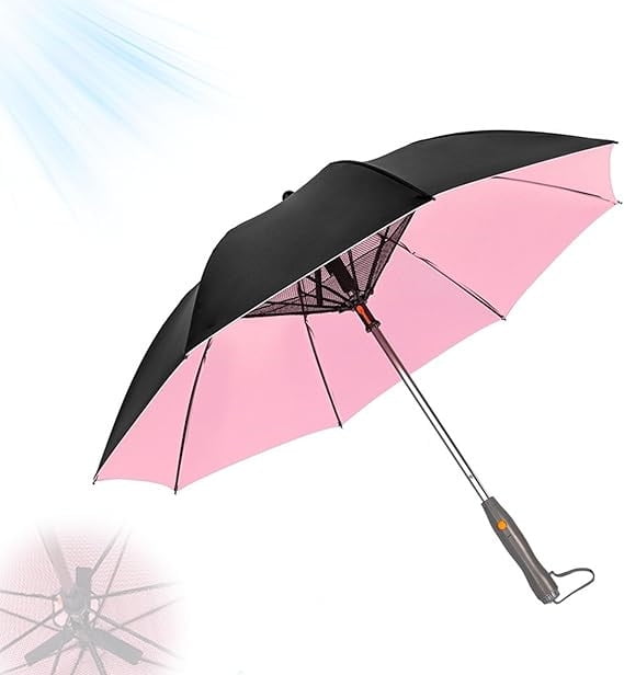 DOTH UV Blocking Umbrella with Fan and Mist Spray, 3 in 1 Portable ...