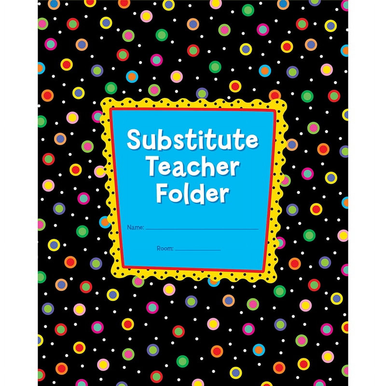 DOTS ON BLACK SUBSTITUTE TEACHER FOLDER - Walmart.com