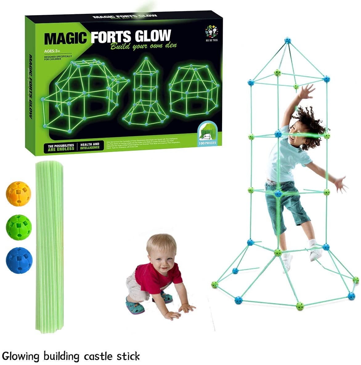 DOTSOG 100 PCS Kids Fort Building Kit - Fort Builder | Crazy Kids Fort ...