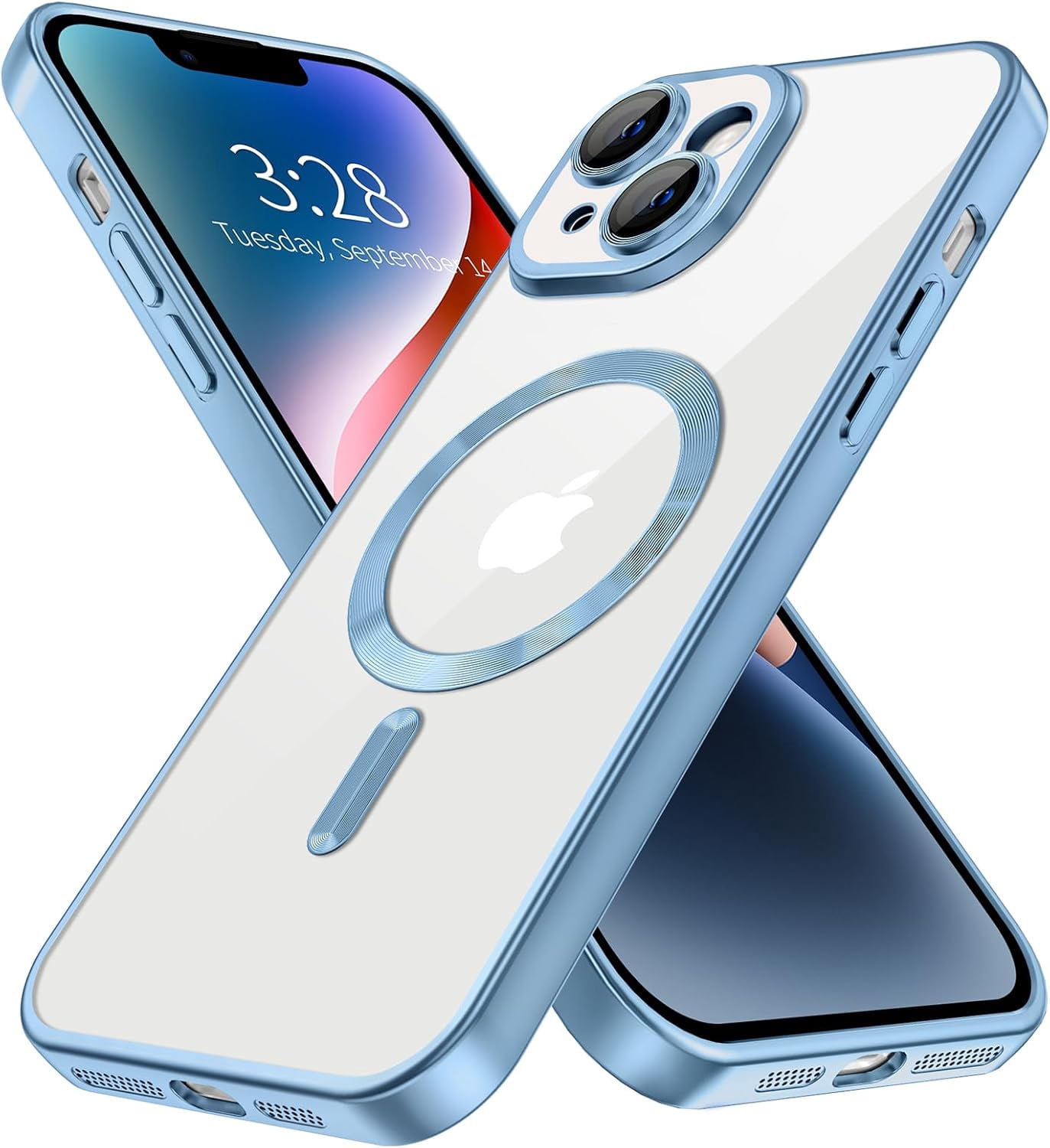 DOUALL-Magnetic Clear for iPhone 14 Plus Case with Camera Lens ...