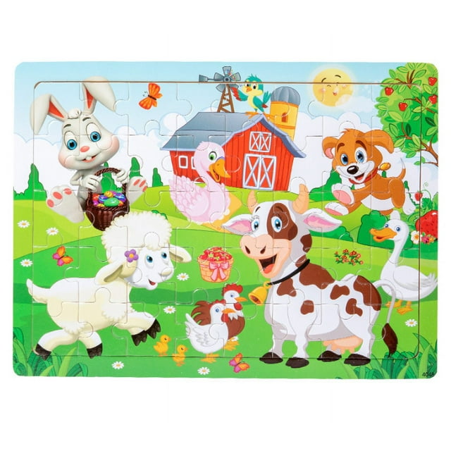 DOUBFIVSY Puzzles for Kids Ages 3-5, 40/60 Piece Colorful Wooden Jigsaw ...