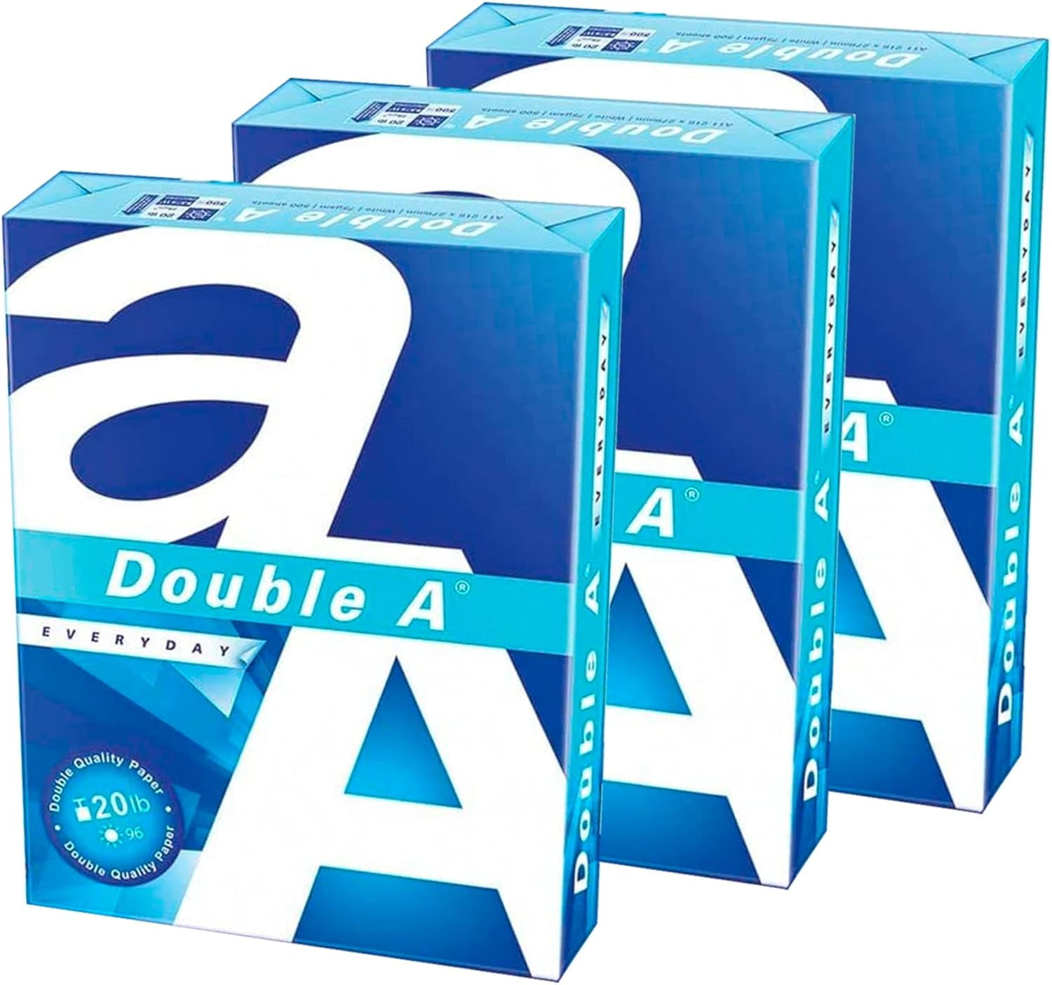 DOUBLE A 8.5" X 11" White Copy Paper Multipurpose 20 lb Printer Paper ...