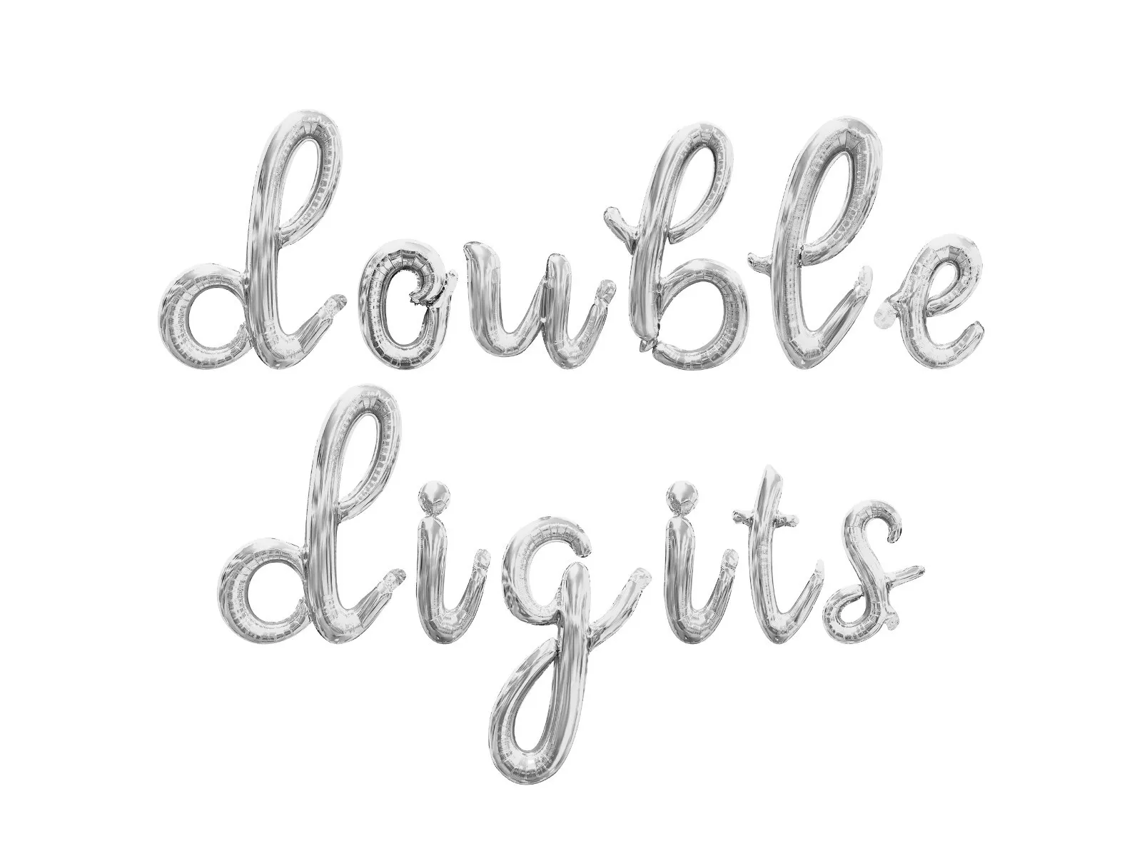 DOUBLE DIGITS Cursive Letter Balloon Banner - 10th Birthday Party ...