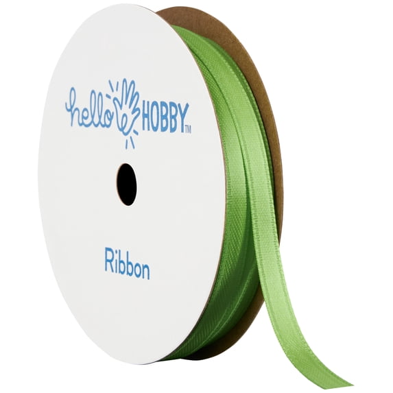 Hello Hobby APPLE GREEN Double face satin 1/4 inch x 8 yard ribbon for ...