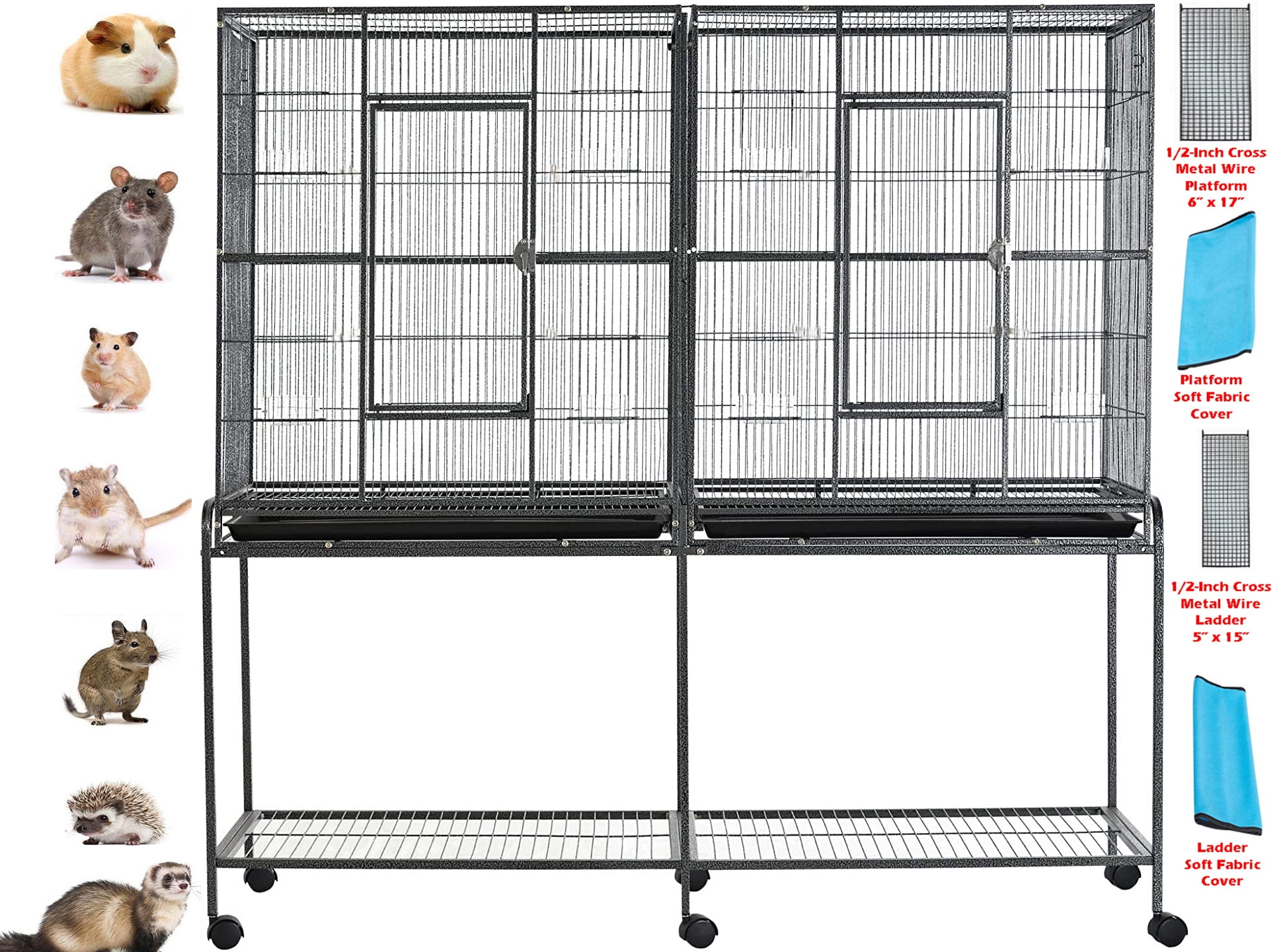 DOUBLE LARGE 3-Levels Chew-Proof Small Animals Critters Habitat Center ...