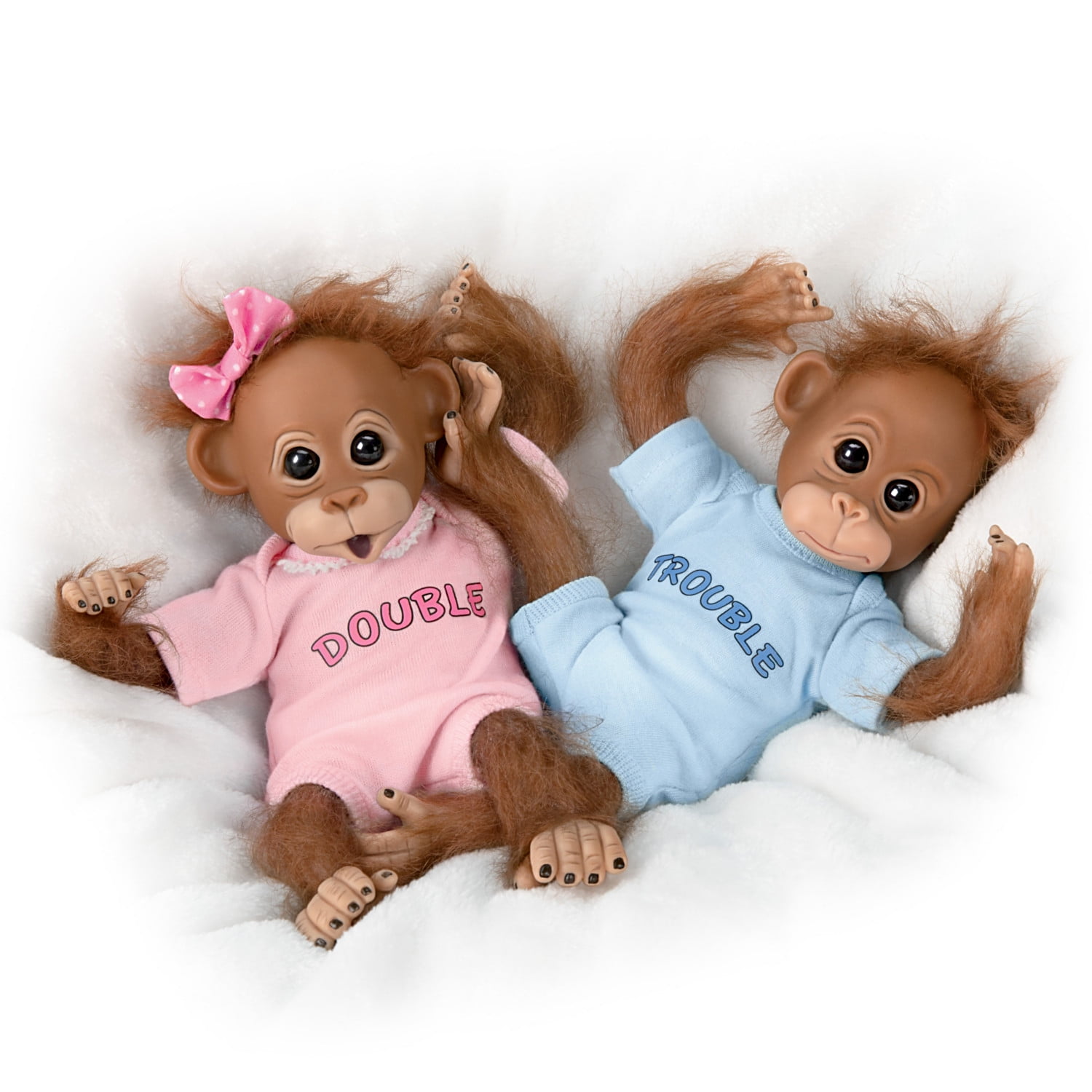 DOUBLE TROUBLE Monkey Baby Dolls by Ashton-Drake - Walmart.com