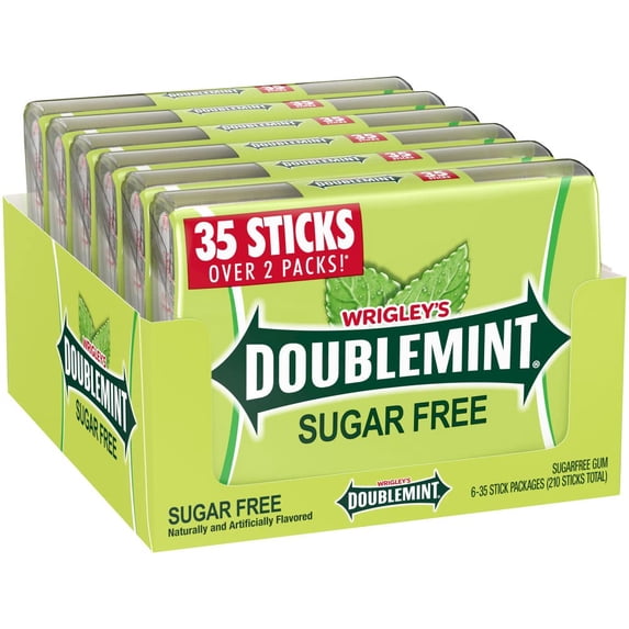 DOUBLEMINT Sugar-Free Mint Chewing Gum, 35 Stick MegaPack, 4.7 Oz ...