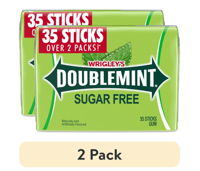 DOUBLEMINT Sugarfree Chewing Gum Pack of 2 - Walmart.com