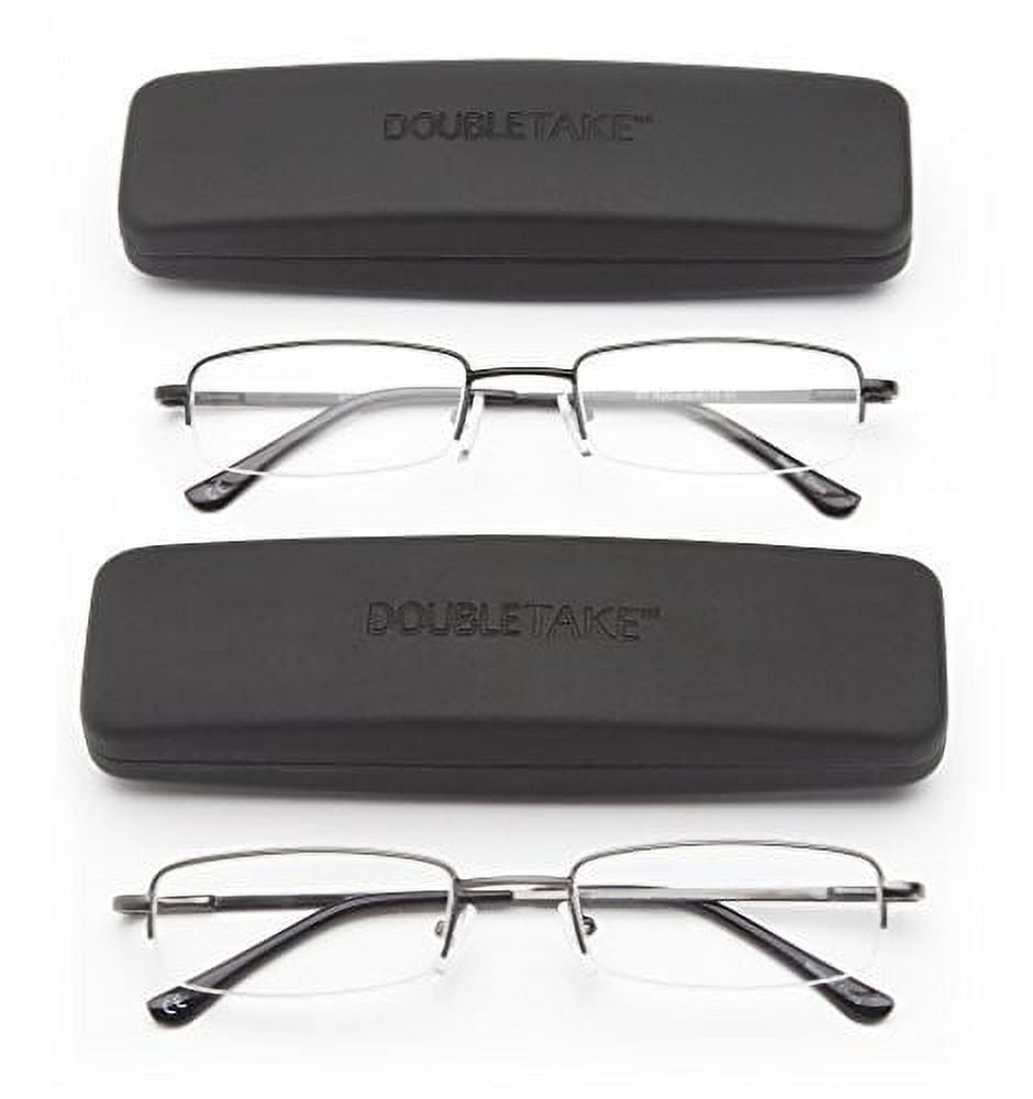 DOUBLETAKE: 2 Pairs of Classic Spring Hinged Half Rim Reading Glass ...