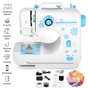 Mini Sewing Machine, Portable Adjustable 2-Speed Double Thread Sewing ...