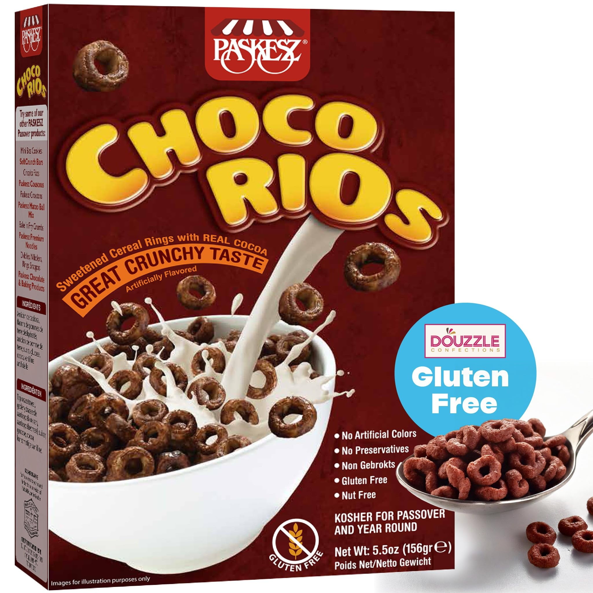 DOUzzle Gluten Free Choco CCF19 Rios Breakfast Cereal, Sweetened Cocoa ...