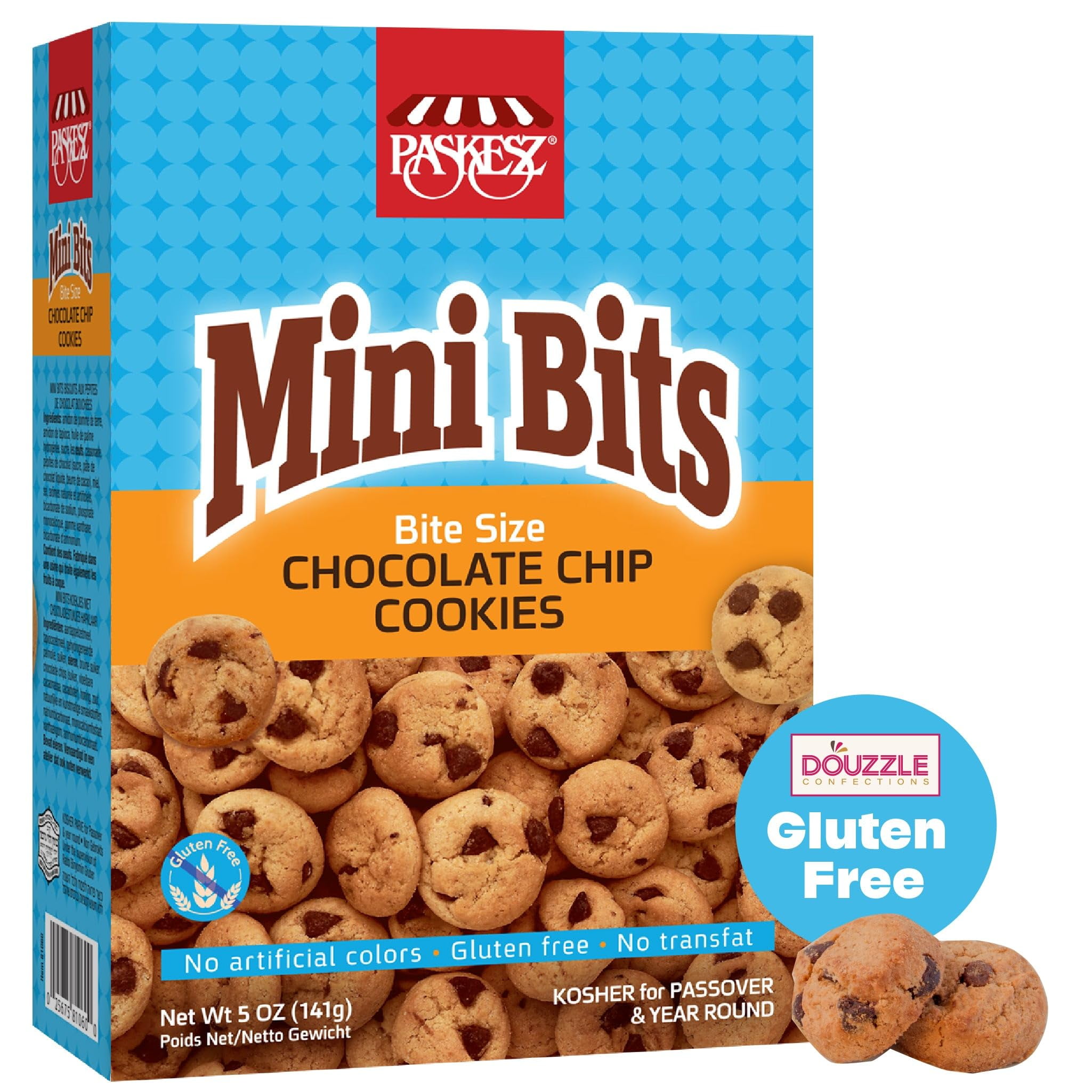 DOUzzle Gluten Free Cookies, MZF22 Bite Size Chocolate Chip (5 OZ ...