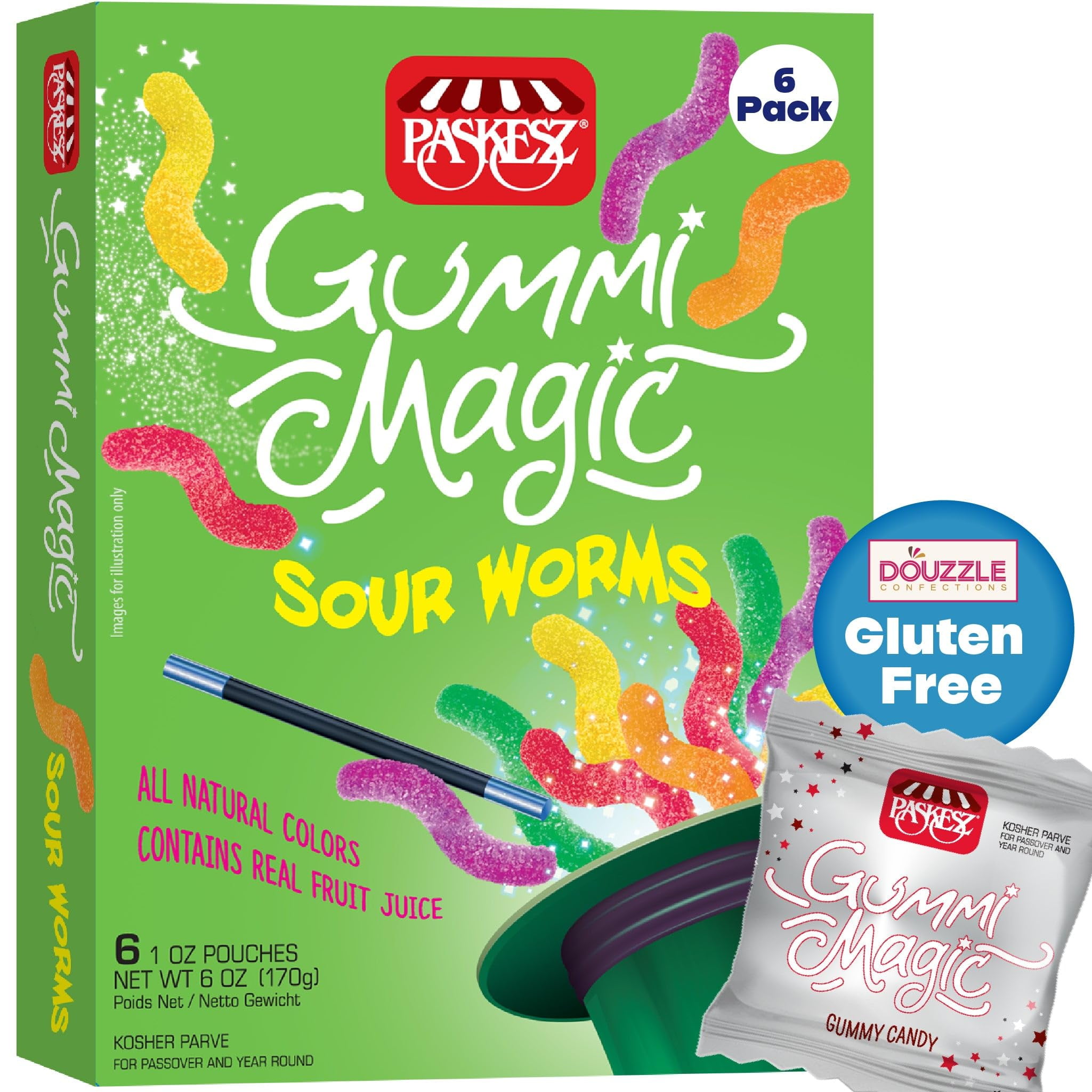 DOUzzle Passover Candy Treats, Gluten HYZ01 Free Gummi Magic, Sour ...