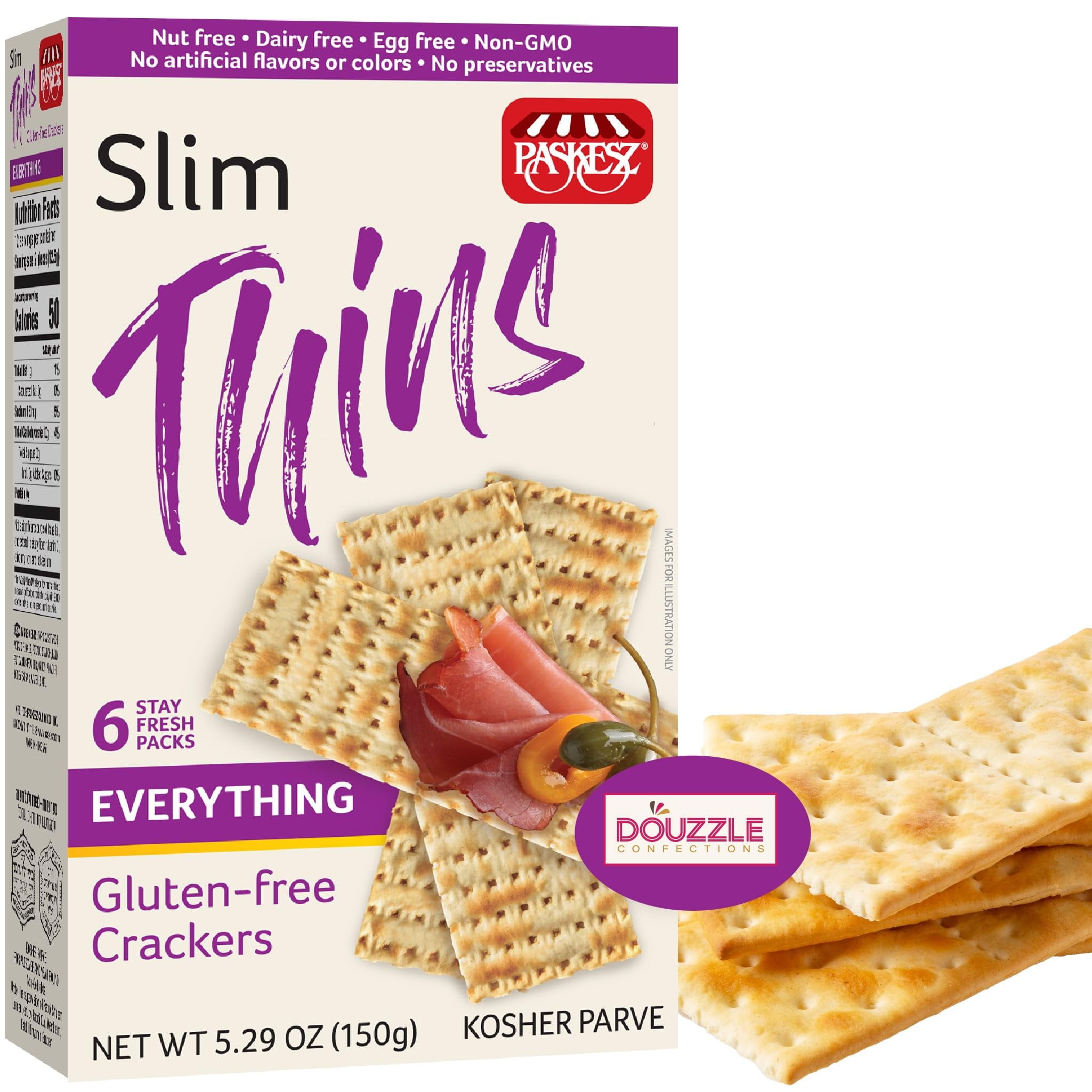 DOUzzle Passover Treats, Gluten XEF1 Free Crackers, Thins Everything ...