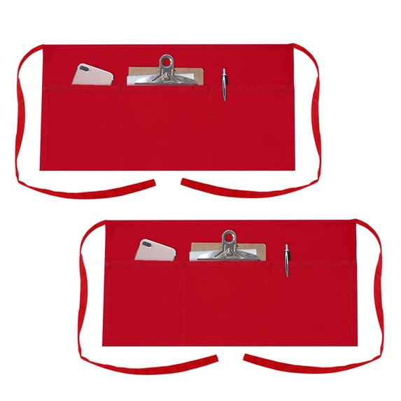 DOVACKA 2-Pack Bistro Waist Apron with 3 Pockets, 24"x12" Half Apron ...