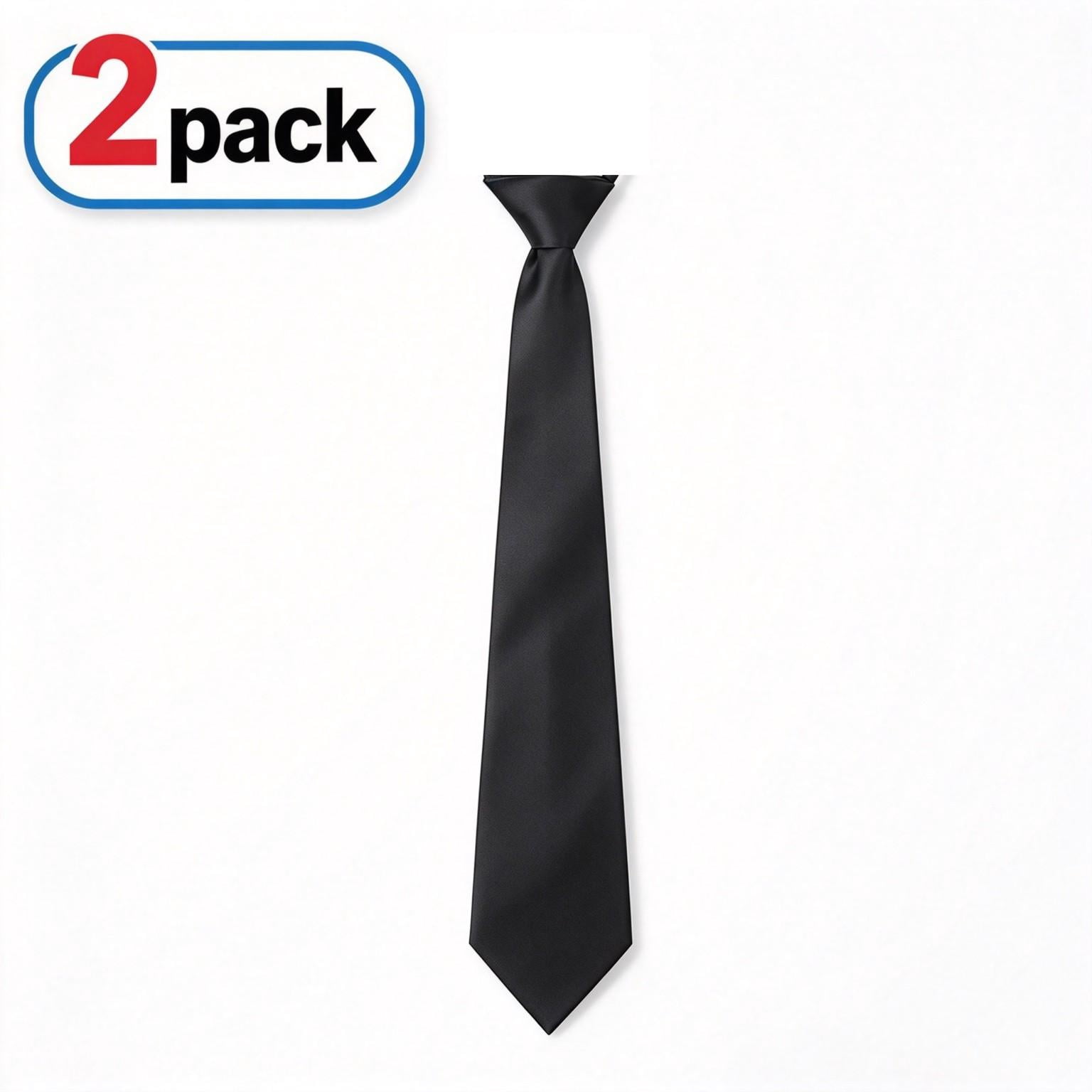 DOVACKA 2 Pack Men Clip on Ties 20 Inches Pre Tied Solid Necktie ...