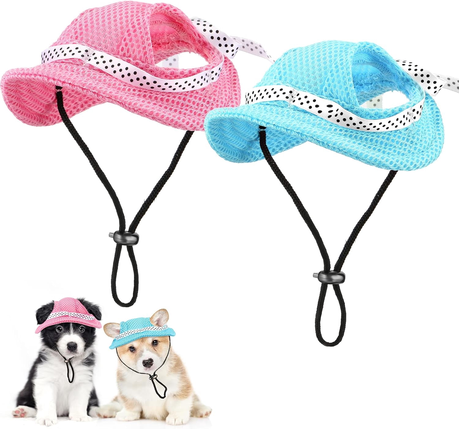 DOVACKA 2 Pcs Dog Hat Pet Sun Visor Hat Pet Beach Princess Cap Sun ...