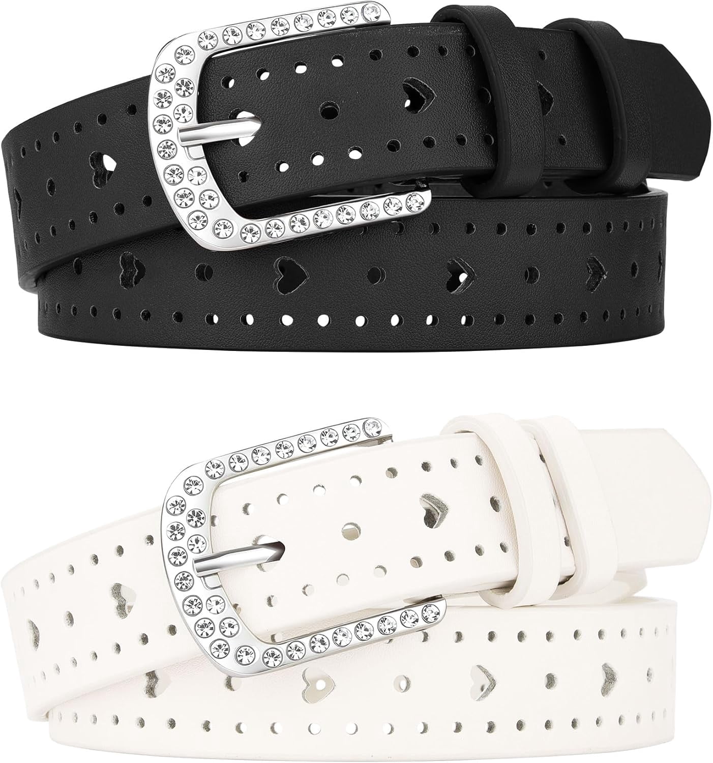 DOVACKA 2 Pcs Girls Leather Belt, With Rhinestone Buckle Kids Western ...