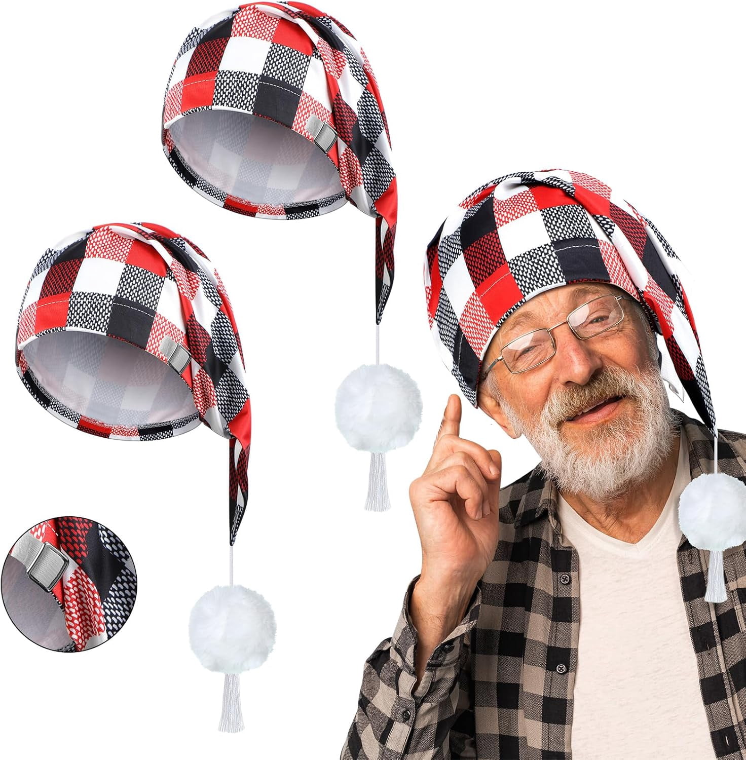 DOVACKA 2 Pcs Sleeping Cap for Men Adjustable Sleep Cap Men Buffalo ...