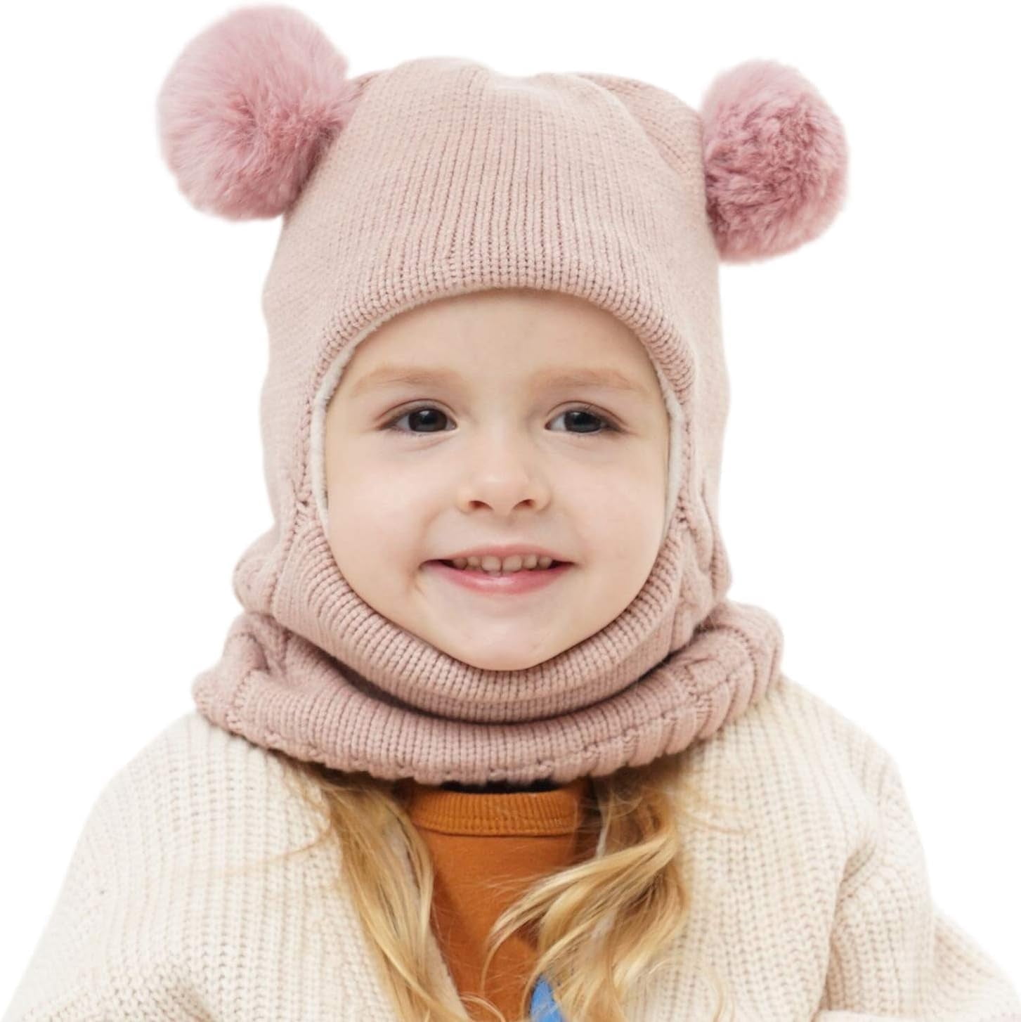 DOVACKA Toddler Winter Hat Scarf Set, 2-Layer Fleece Lined Warm Knit ...