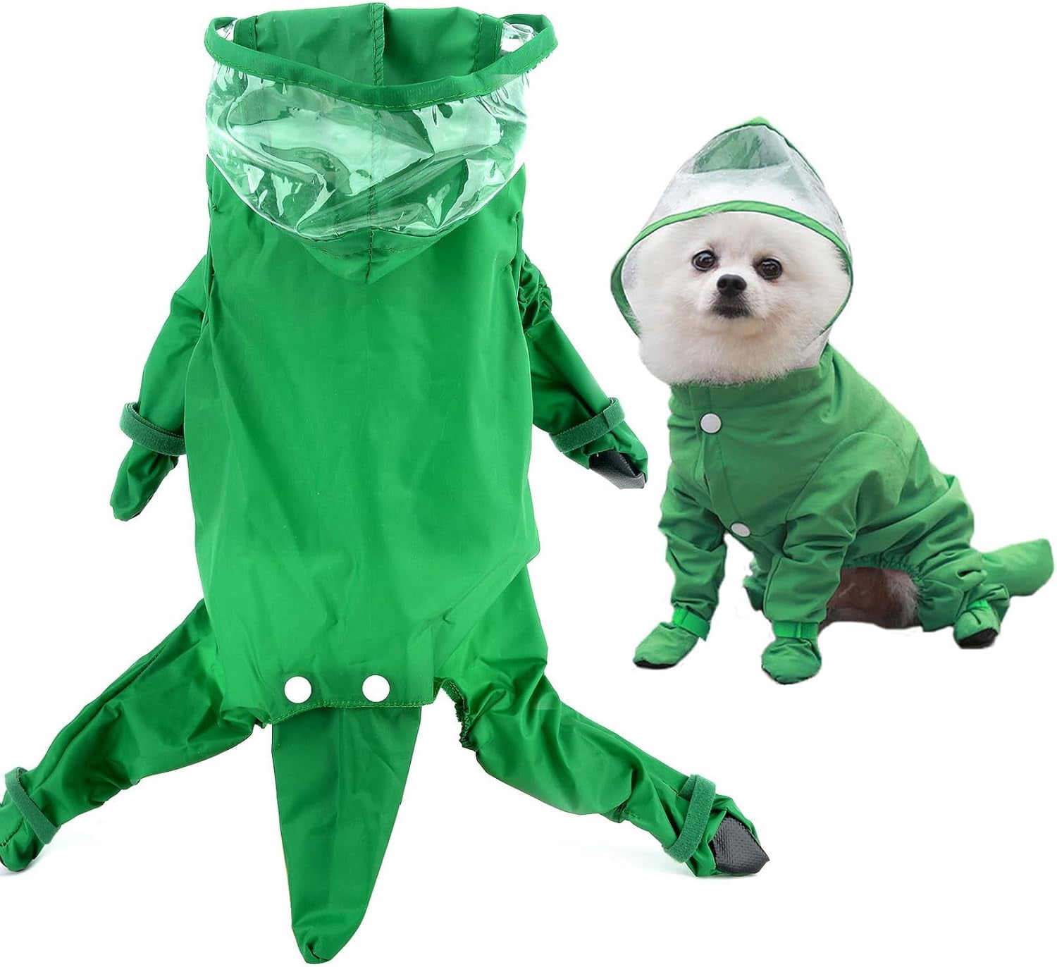 DOVACKA Cute Raincoat for Small Dogs with Hood and Boots Detachable ...