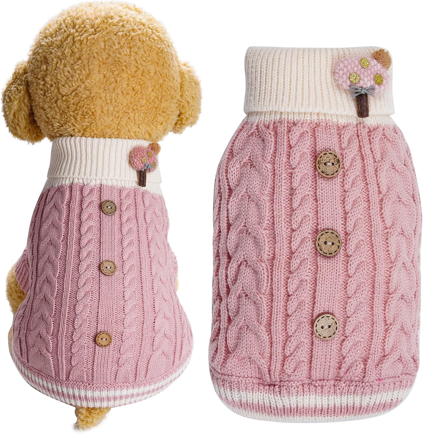 DOVACKA Dog Sweater Turtleneck Knitwear Doggie Pullover Sweater Doggy ...