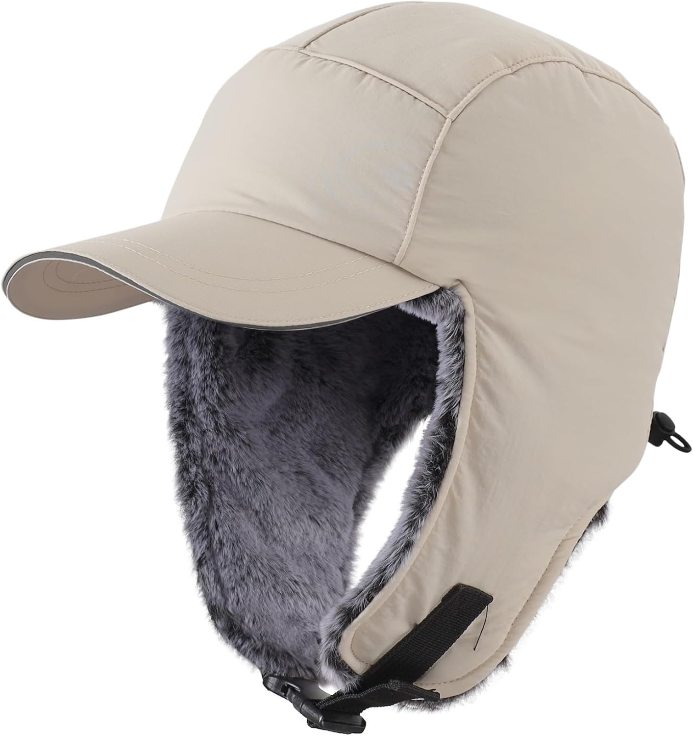 DOVACKA Faux Fur Trooper Trapper Hat for Men Warm Mens Winter Hat with ...