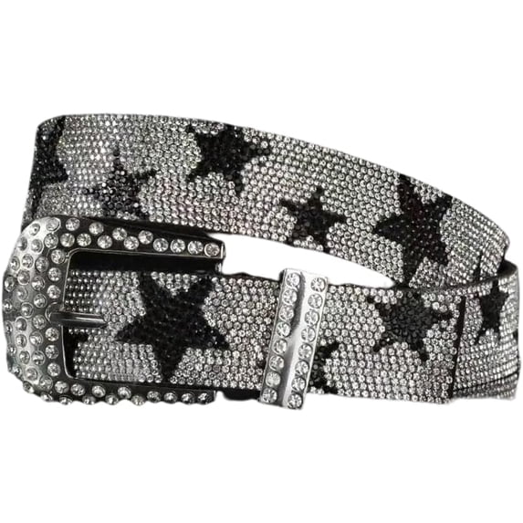 DOVACKA Men's Y2k Star Rhinestone Studded Belts Glitter Vintage Punk ...