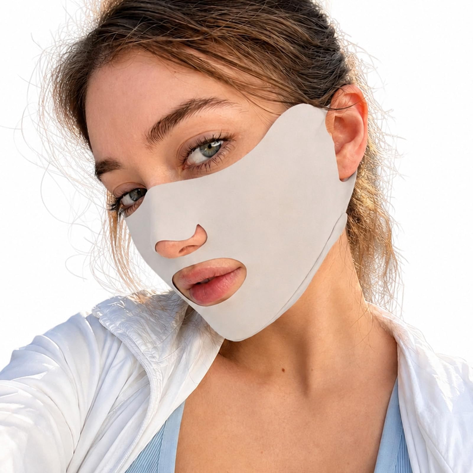 DOVACKA UPF 50+ UV Face Mask for Women, Open Nose Mouth Ice Silk Sun ...