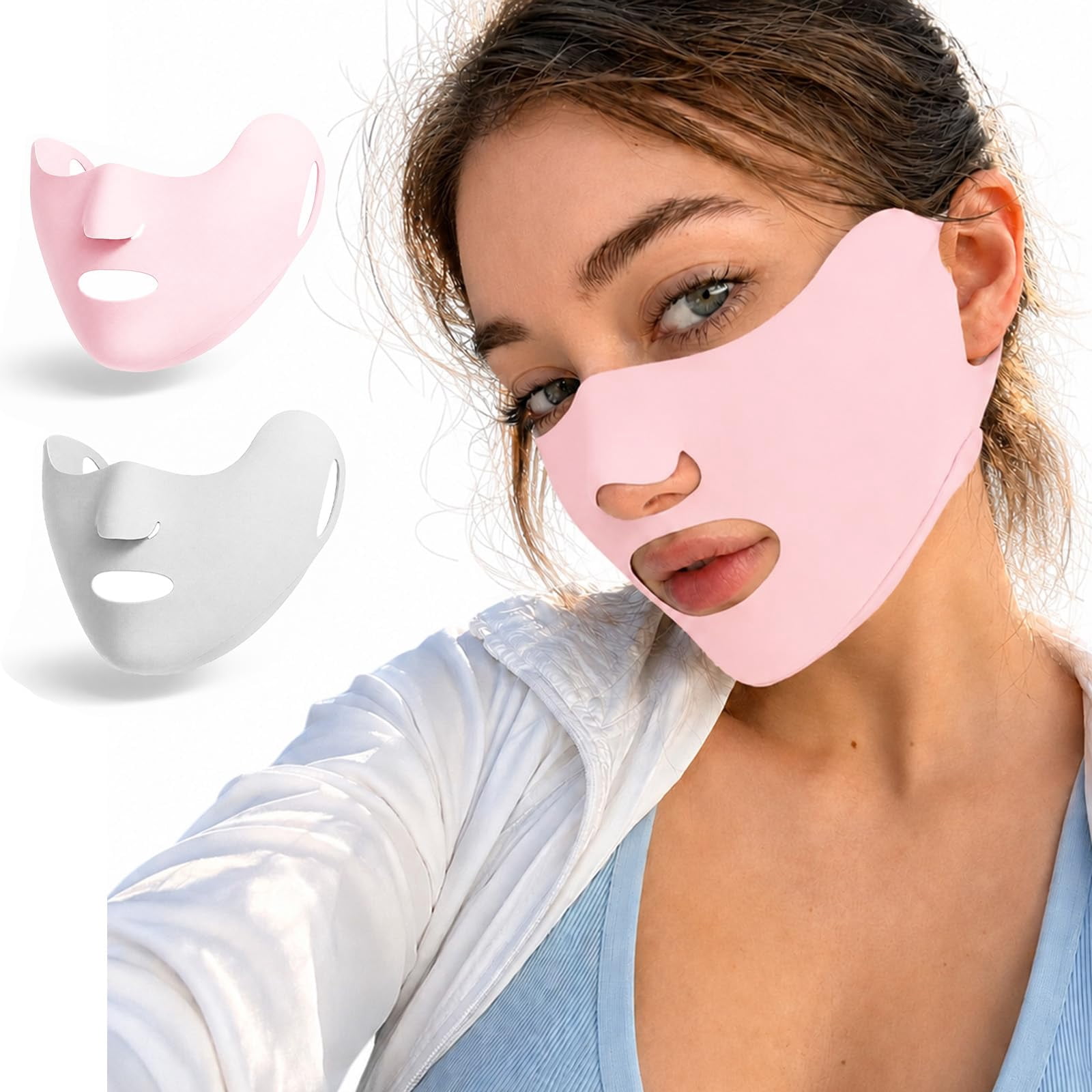 DOVACKA UPF 50+ UV Face Mask for Women, Open Nose Mouth Ice Silk Sun ...