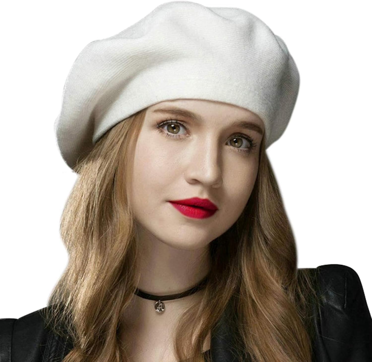 DOVACKA Women Beret Hat French Wool Beret Beanie Cap Classic Solid ...