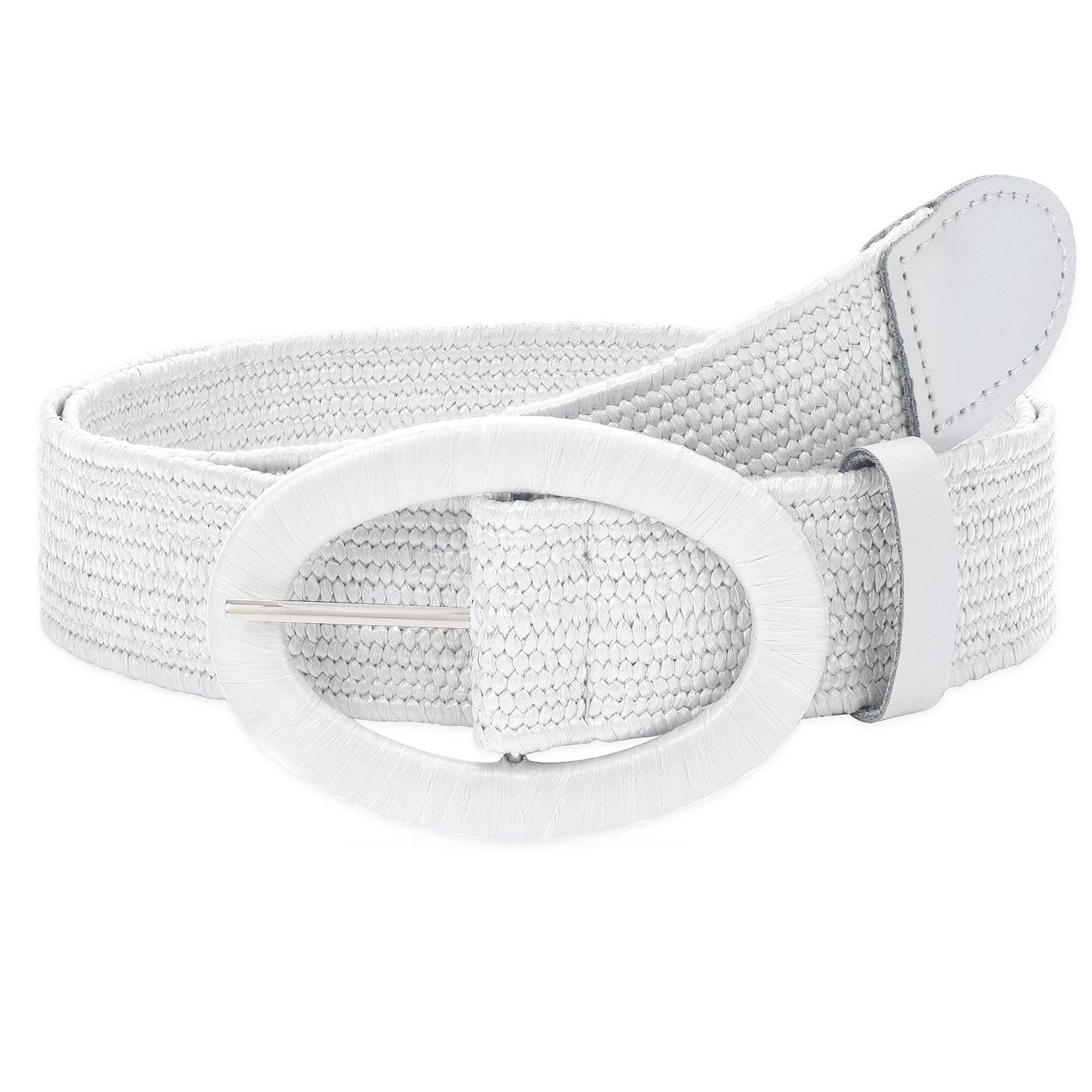 DOVACKA Women Straw Woven Elastic Stretch Waist Belt, Boho Braided ...