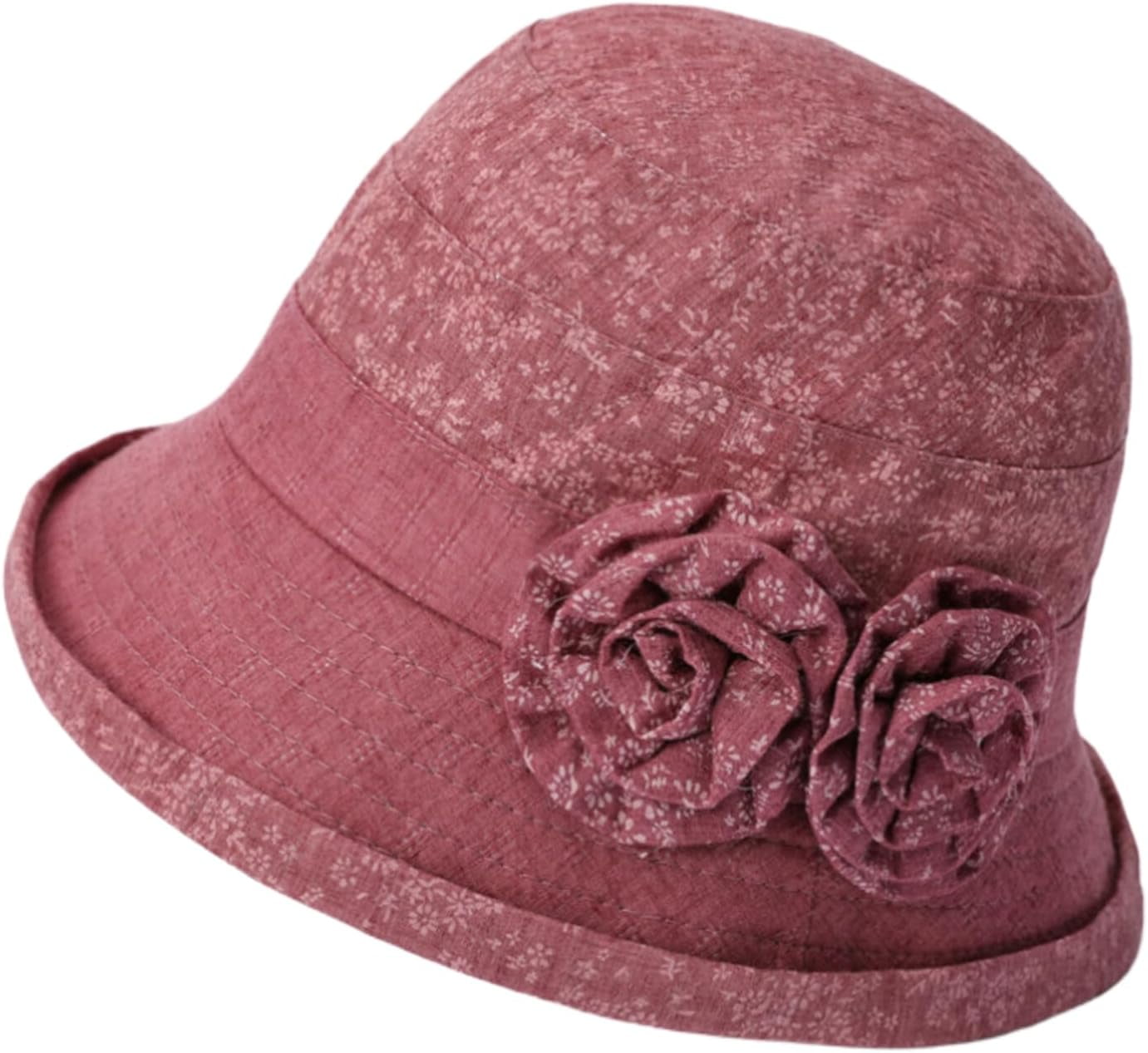 DOVACKA Women's Cotton Linen Bucket Hat Big Brim Hat Summer Sun Beach ...